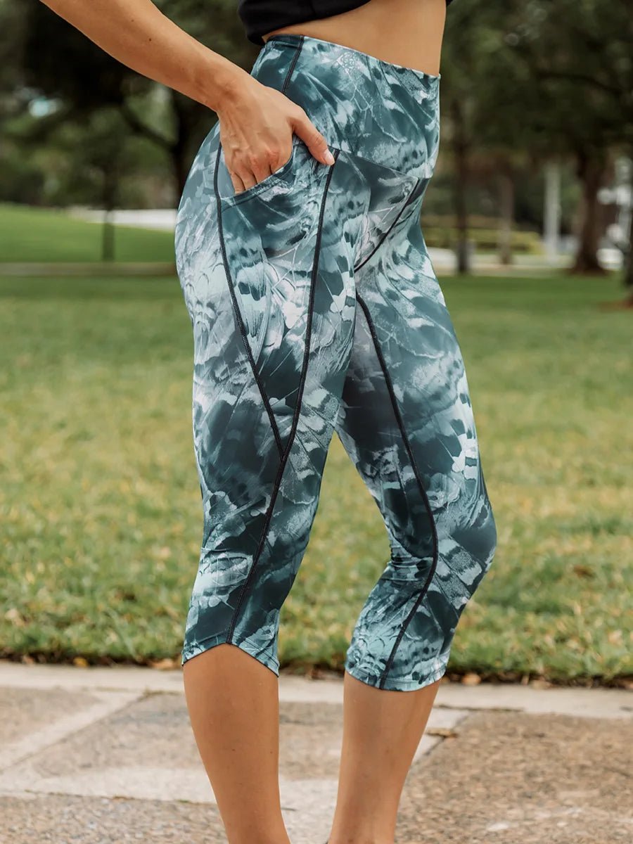 Legging Court à Imprimé 19" avec Poches - Ecomove Lite | ORAKI